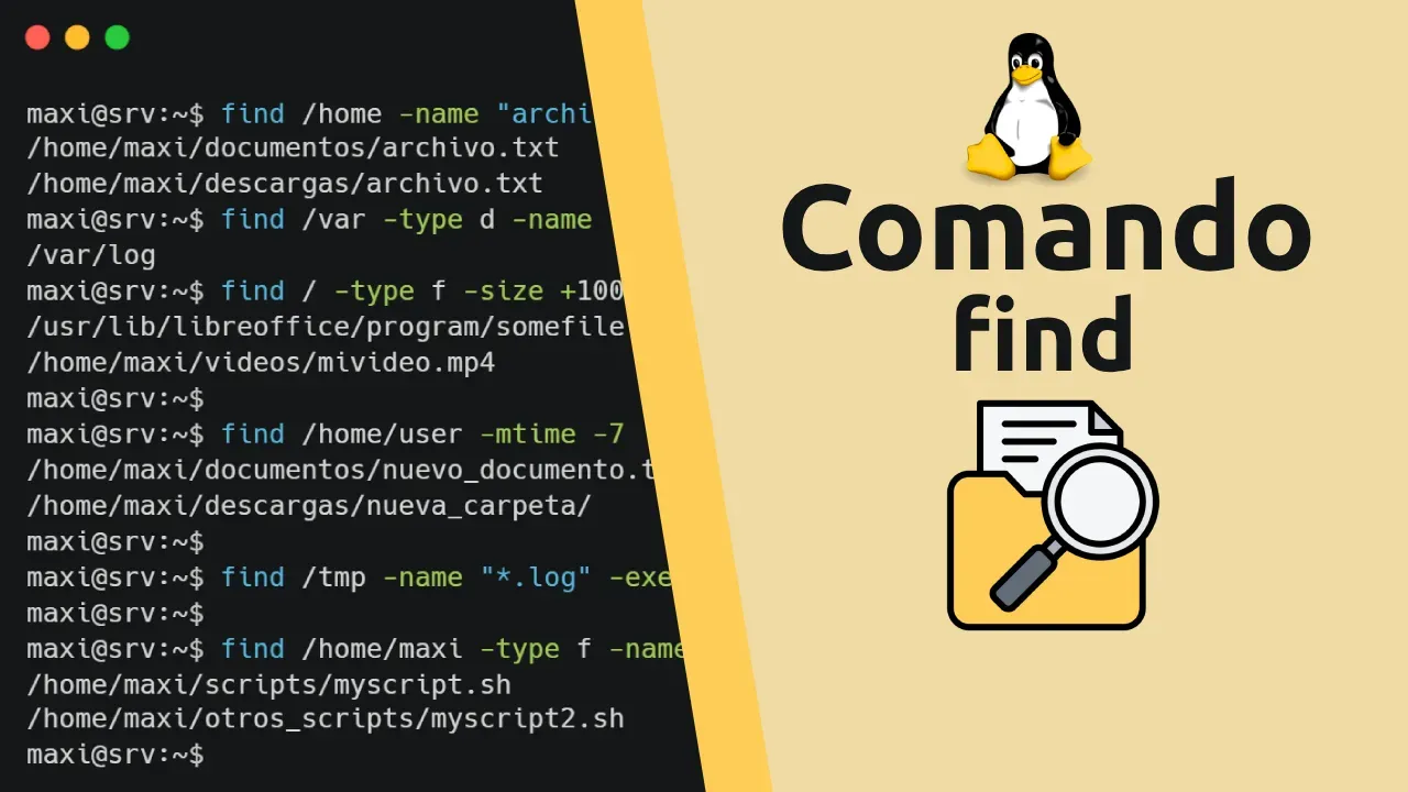 Buscar archivos y directorios con el Comando find en Linux - Maxi Zamorano